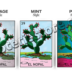 El Nopal Loteria Card - the Prickly Pears Mexican Bingo Art Print ...
