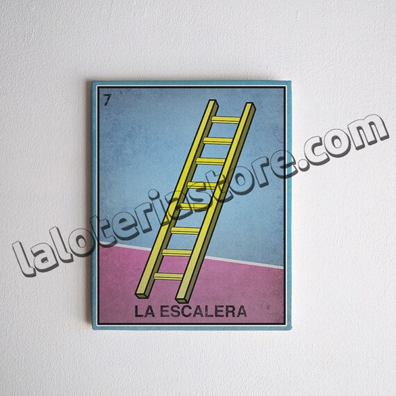 Canvas La Escalera Loteria Card Stretched and Ready to Hang | Etsy