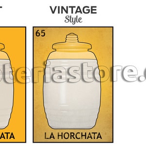 La Horchata Mexican Lottery Game Card - Drink Rice Mexican Bingo Art ...