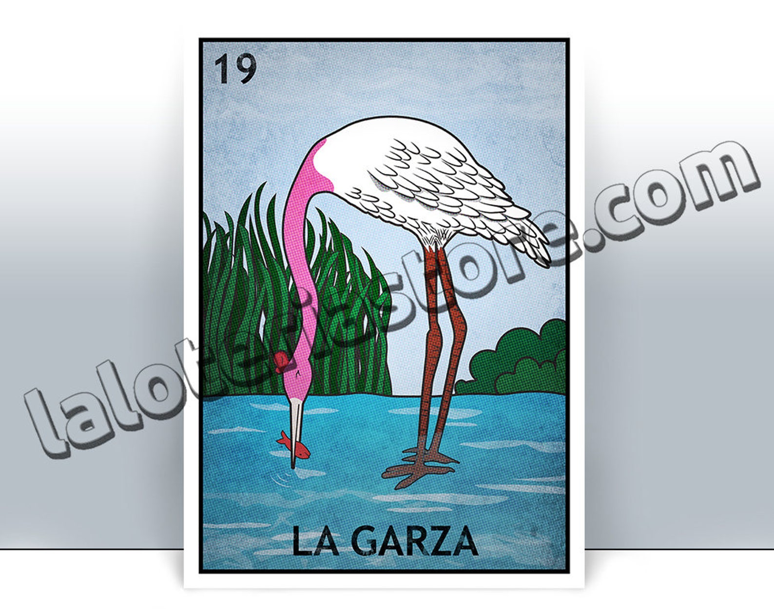 La Garza Loteria Card The Heron Lottery Art Print Poster Etsy
