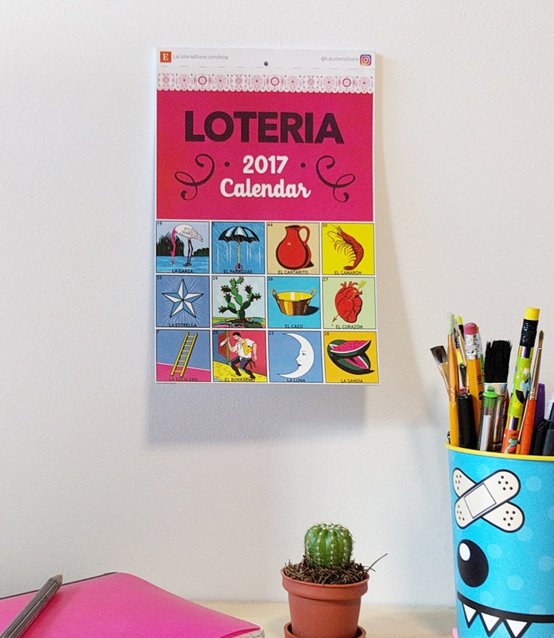 2025 Handmade Calendar La Loteria Cards Detachable Prints - Mexican ...