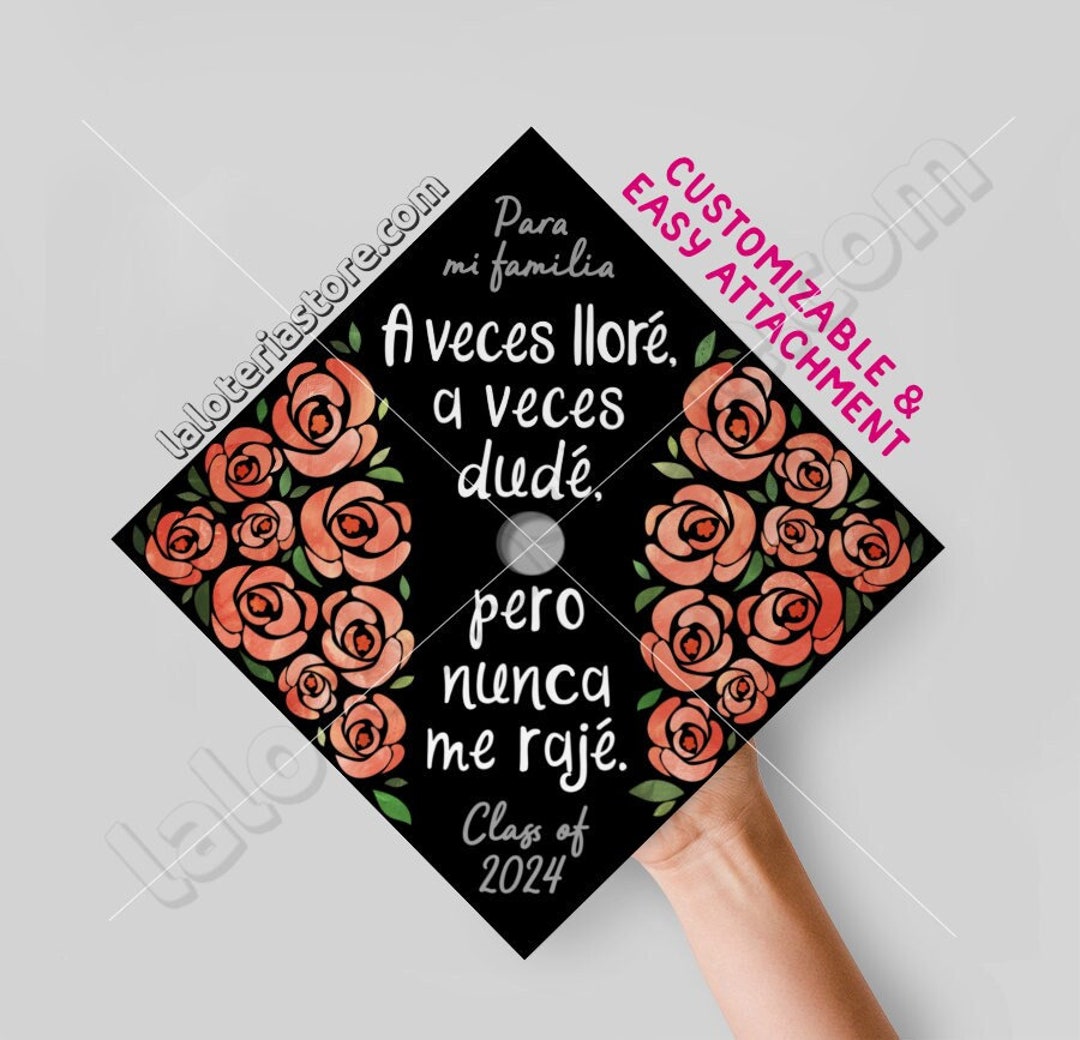 Topper Anpassbare Text Rosen Cap Graduierung Latein Blumendruck Karton ...