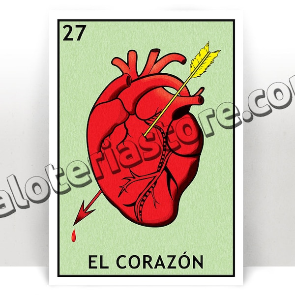 El Corazon Loteria Card - Etsy