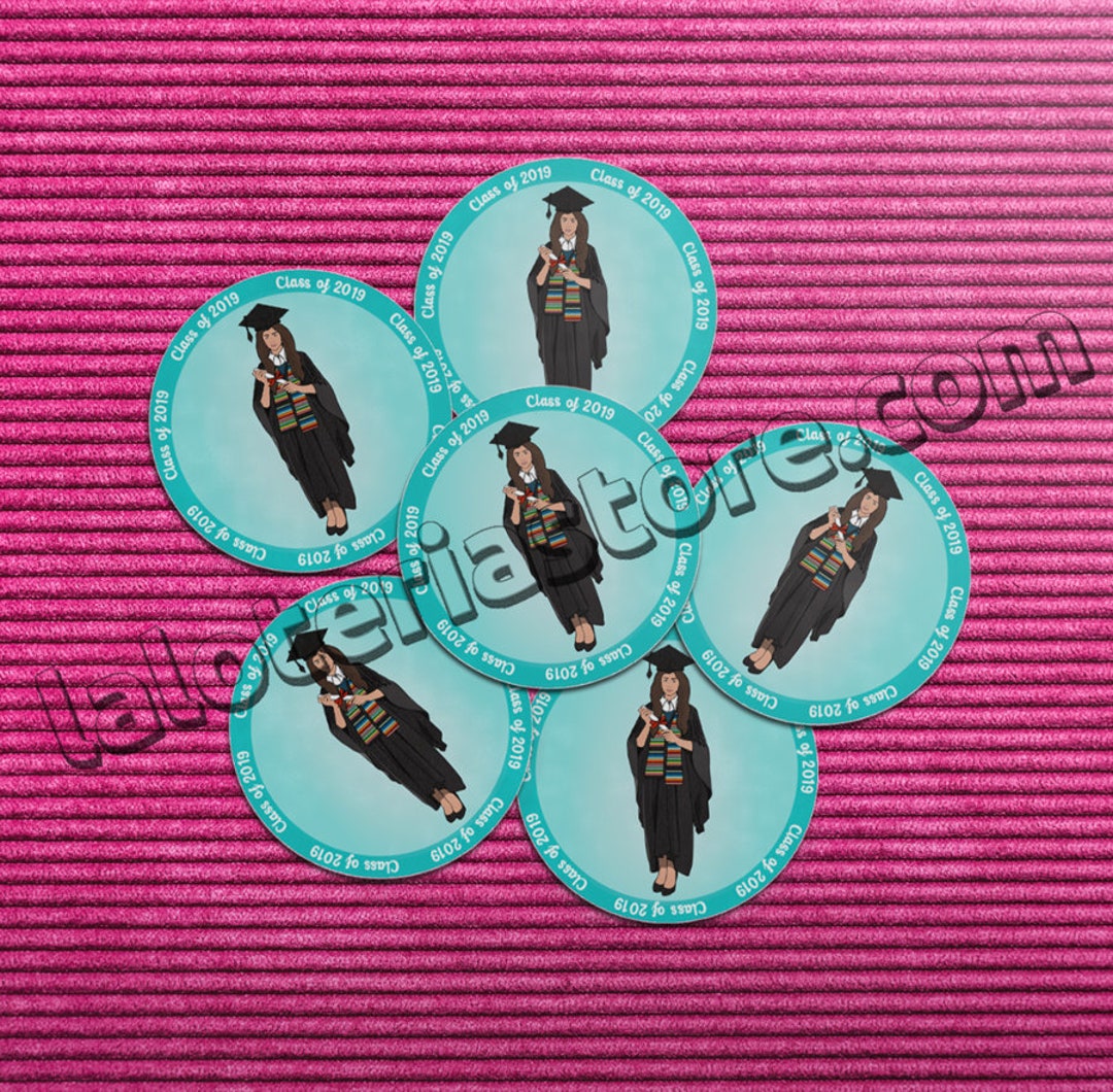 Graduation Stickers Set of 6 - Class of 2025 - Graduate - La Graduada ...