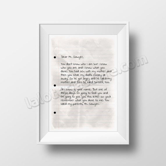 Sawyer's Letter Lost Art Print Poster Many Sizes - Etsy