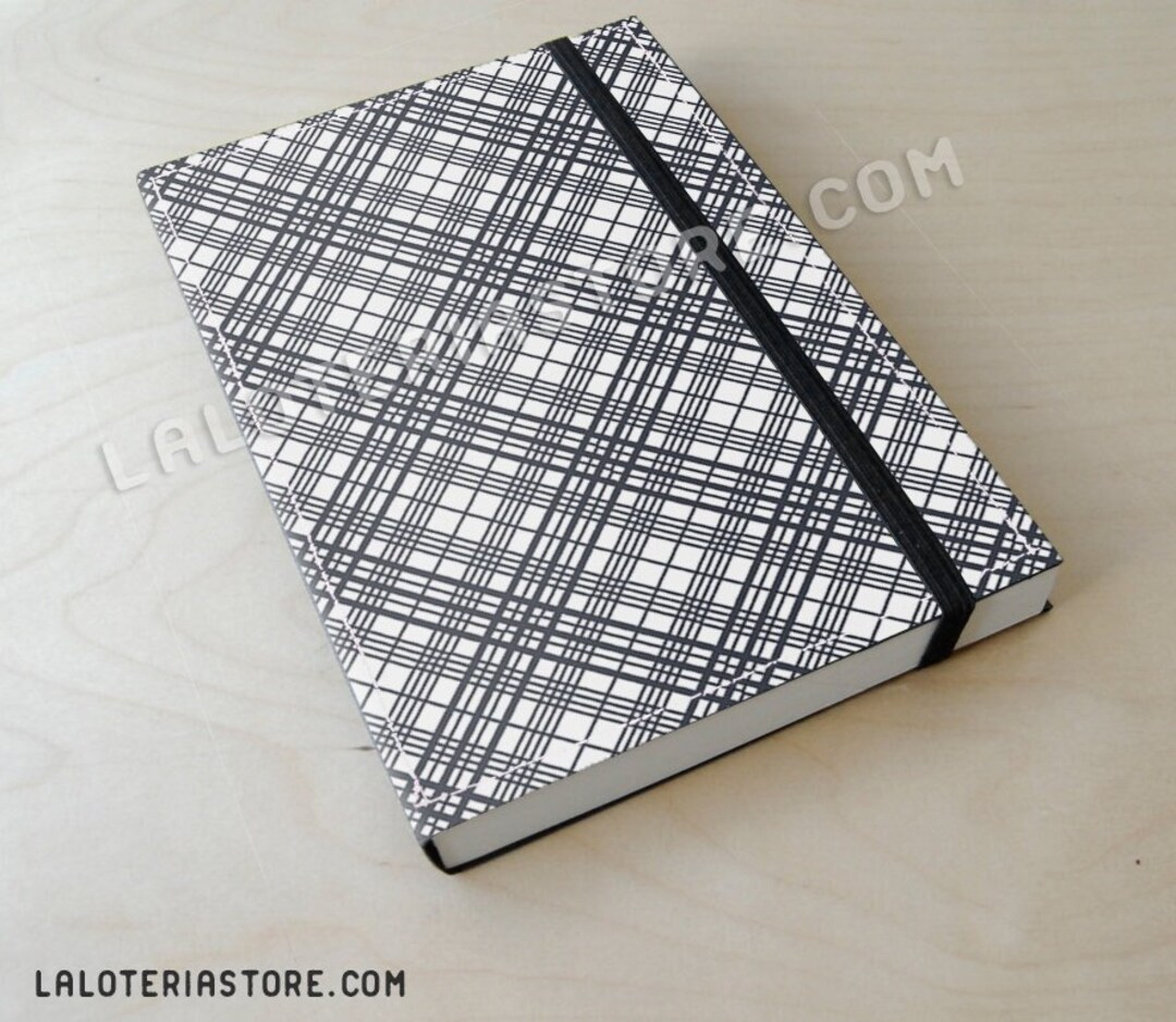 Notebook Vinyl Lottery Pattern Cover - Elastic Band - Cross-hatched ...