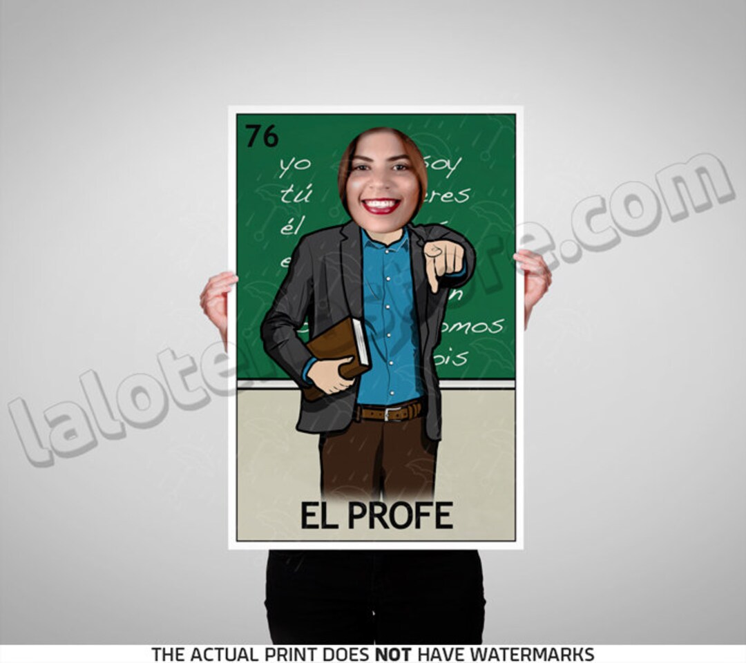 El Profe Photo Booth Loteria Prop Frame - Teacher Mexican Bingo ...