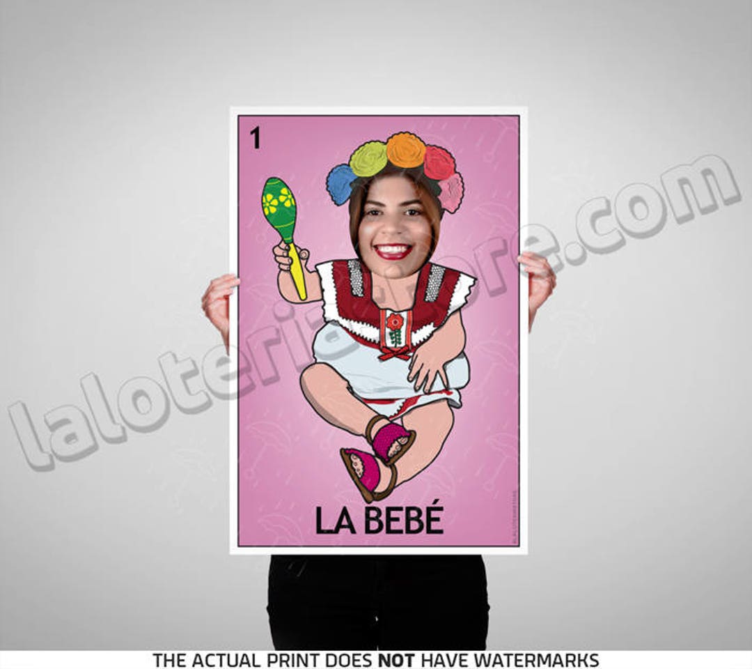 La Bebe Photo Booth Loteria Prop Frame - Baby Girl Mexican Bingo ...