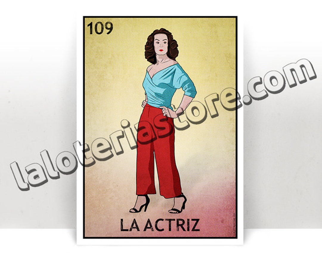 La Actriz Loteria Card - Mexican Female Actor Actress Art Print ...