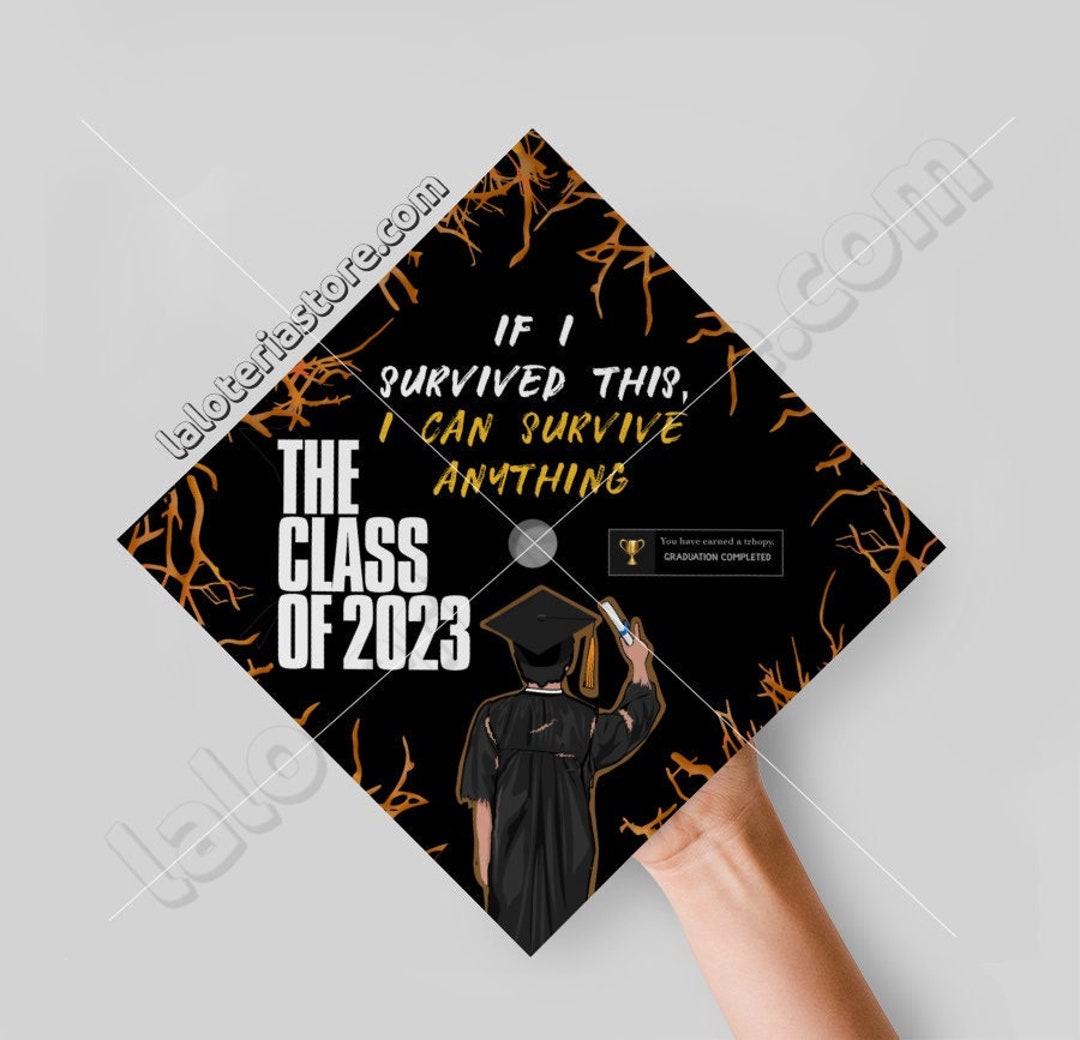 Topper Customizable Text Gamer Graduation Cap Last of Us Boy Print Card ...