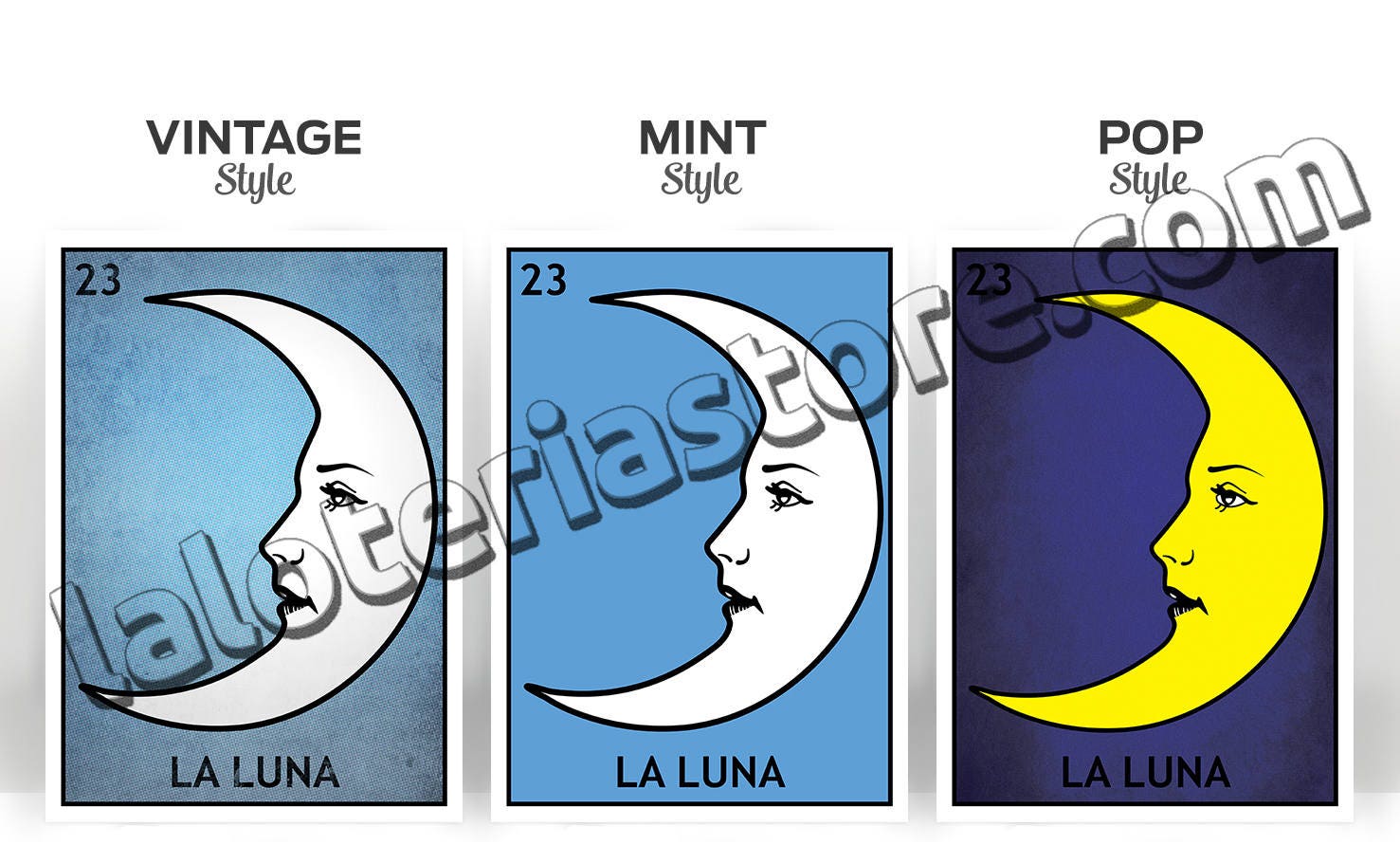 La Luna Loteria Cards The Moon Mexican Bingo Art Print - Etsy México