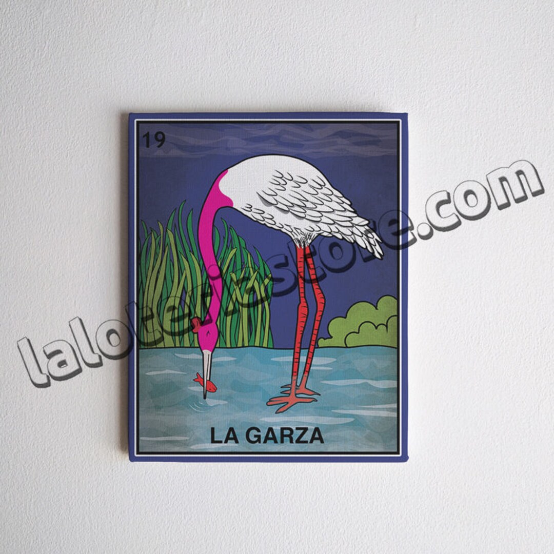 Canvas 8x10 La Garza Loteria Card Stretched And Ready To Hang Mexican Bingo Art Print Etsy