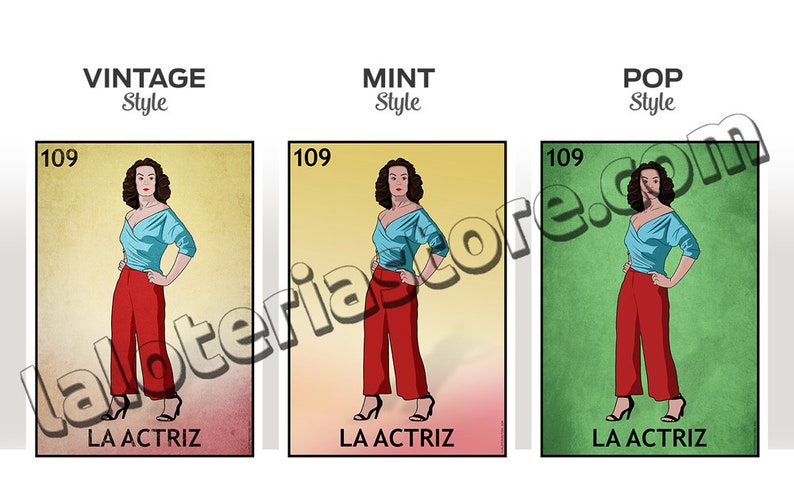 La Actriz Loteria Card Mexican Female Actor Actress Art - Etsy