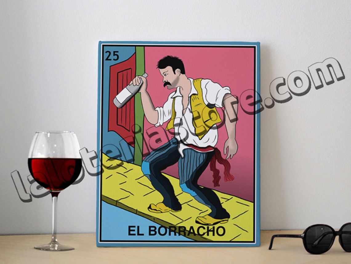 8x10 Canvas El Borracho Loteria Card Stretched and Ready - Etsy