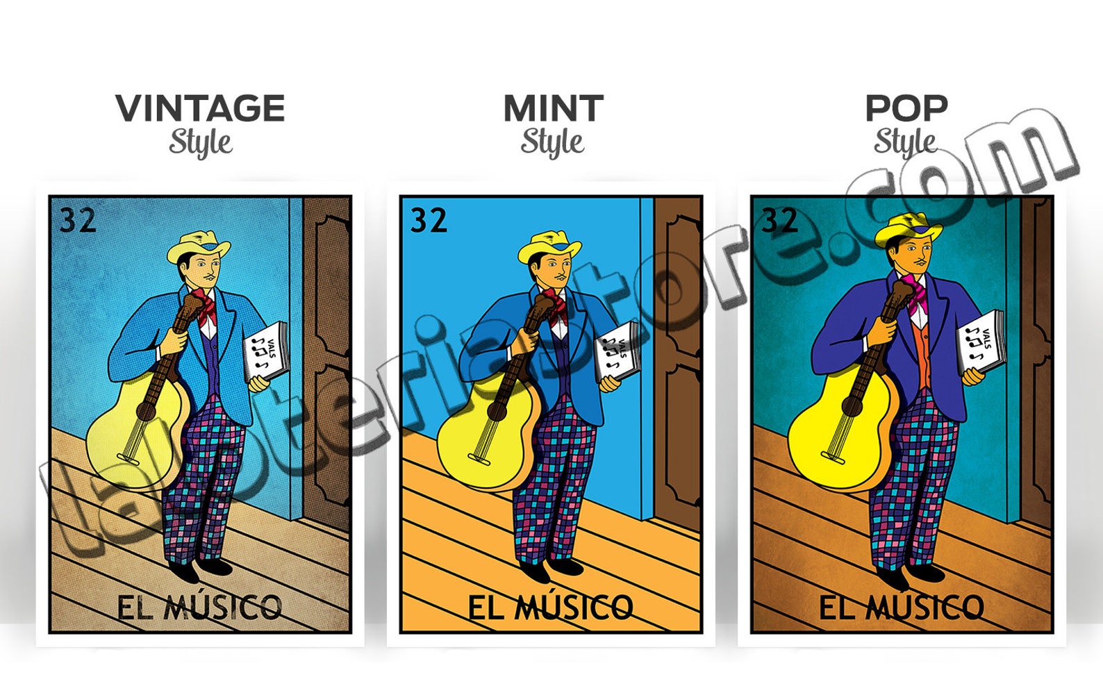 El Musico Loteria Card Mexican Bingo Musician Art Print - Etsy