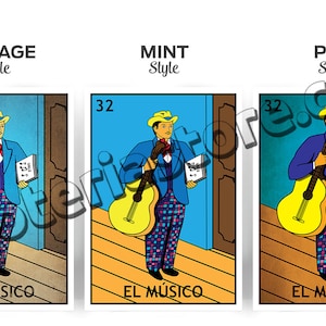 El Musico Loteria Card - Mexican Bingo Musician Art Print - Poster ...