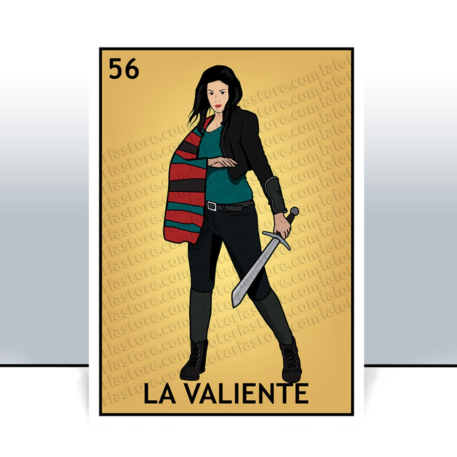 La Valiente Loteria Card the Brave Woman Mexican Bingo Art Print Poster ...