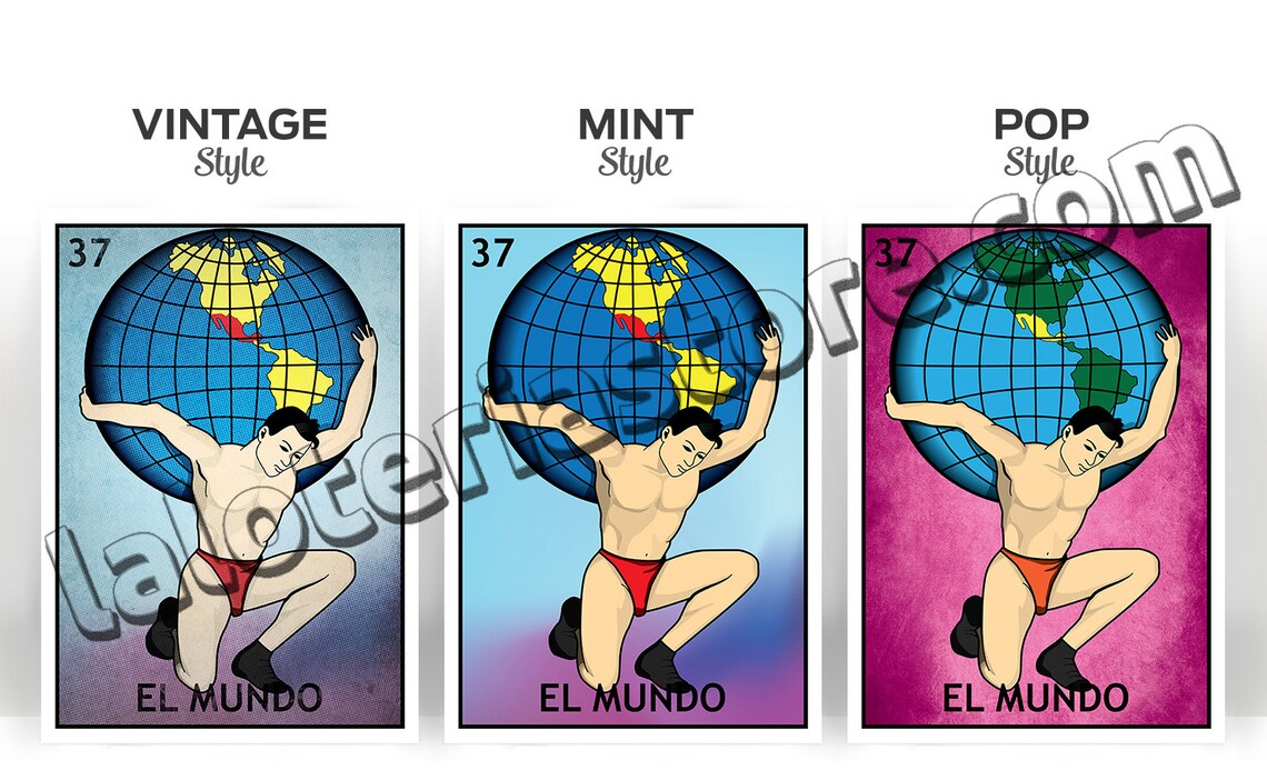 El Mundo Loteria Card the World Lottery Art Print Poster - Etsy