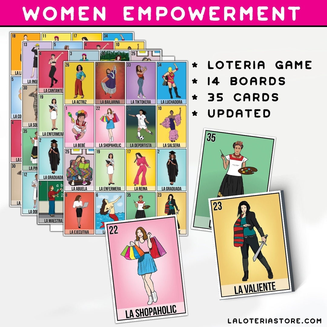 Women Empowerment Mexican Lottery Game - Bingo Board Game - Family Gift ...