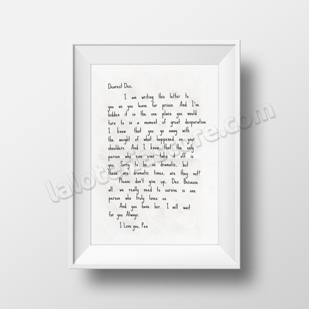 Penny's Letter for Desmond Lost Art Print Poster - Many Sizes - Etsy