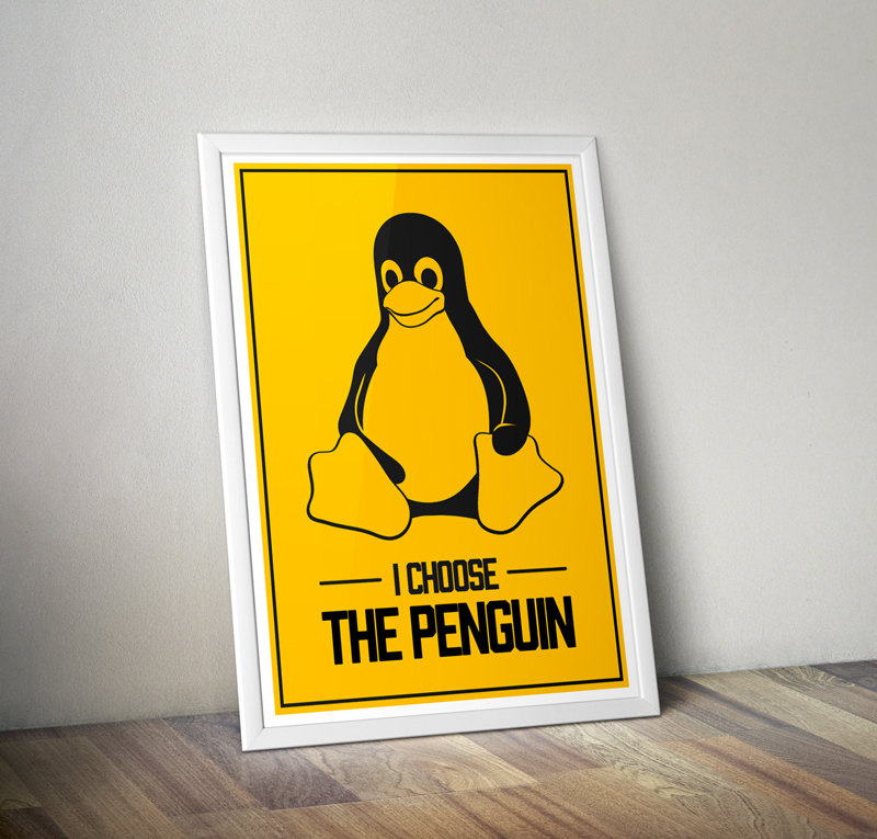 I Choose the Penguin - Linux Tux Art Print Poster - Many Sizes - Etsy