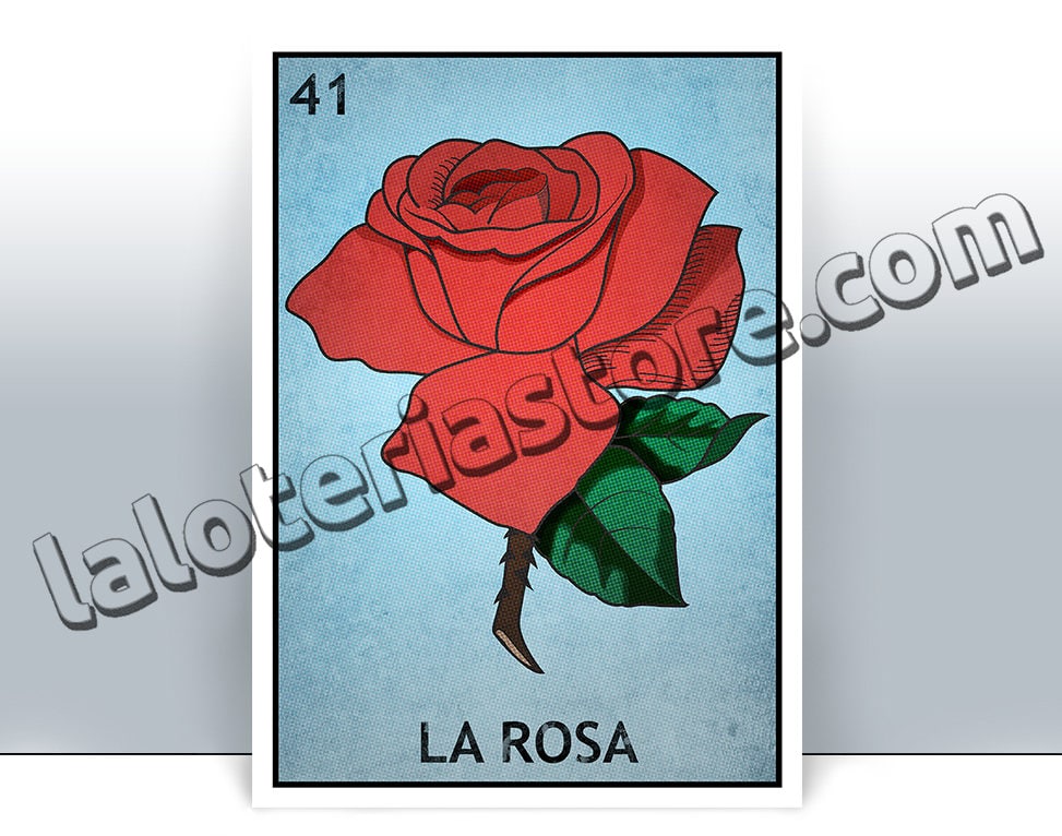 La Rosa Loteria Card The Rose Mexican bingo Art Print - Etsy México