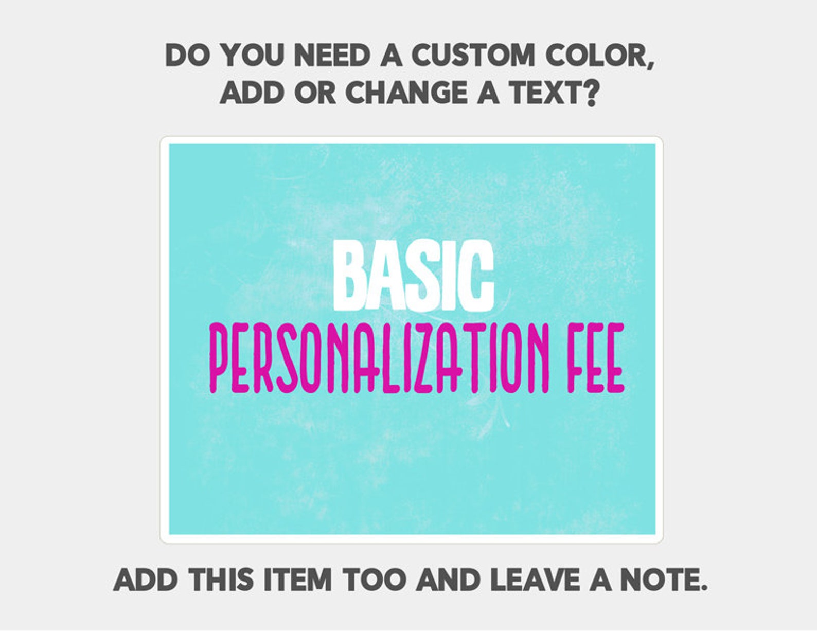 Basic Customization Fee | Etsy