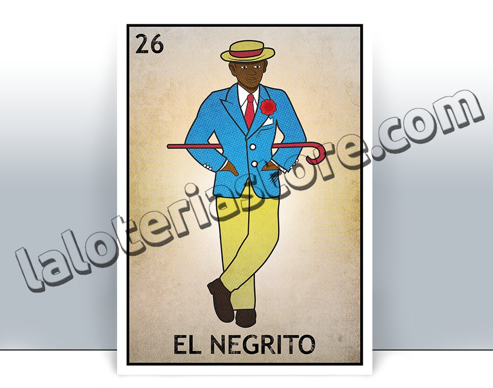 El Negrito Loteria Card Mexican Bingo Art Print Poster | Etsy