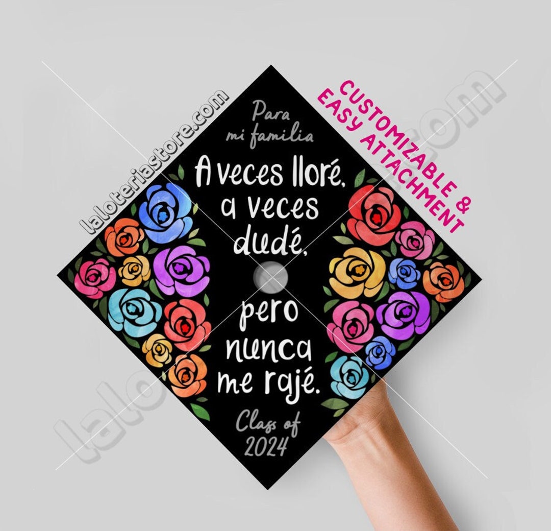 Customizable Graduation Cap Topper - Colorful Roses - Latina Floral ...