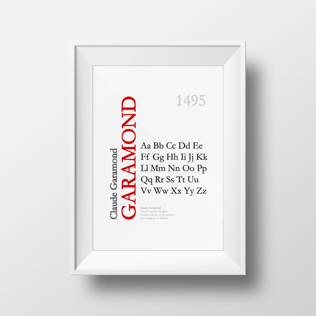 Garamond Font Type Designer Art Print - Poster - Many Sizes - Etsy