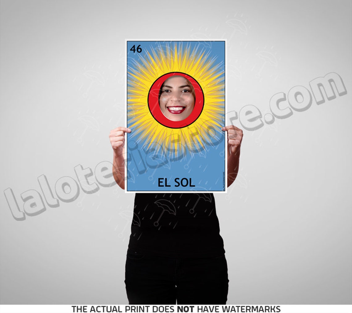 El Sol Photo Booth Loteria Prop Fiesta Frame Cut Out Sun | Etsy