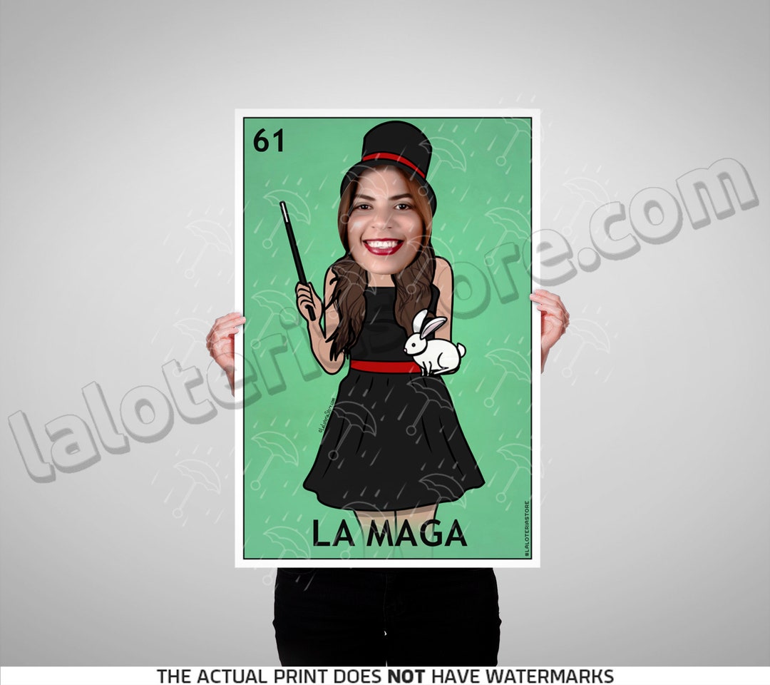 La Maga Photo Booth Party Loteria Prop Frame - Female Magician Girl ...
