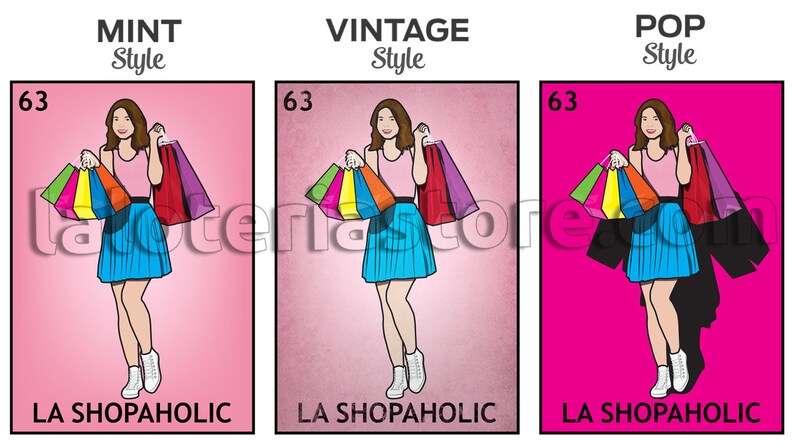La Shopaholic Loteria Card Shopping Mexican Bingo Art Print | Etsy