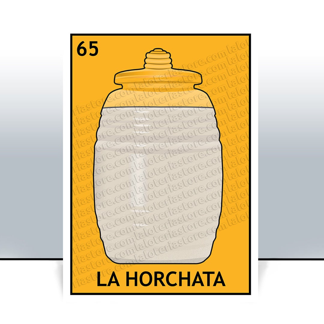 La Horchata Mexican Lottery Game Card - Drink Rice Mexican Bingo Art ...