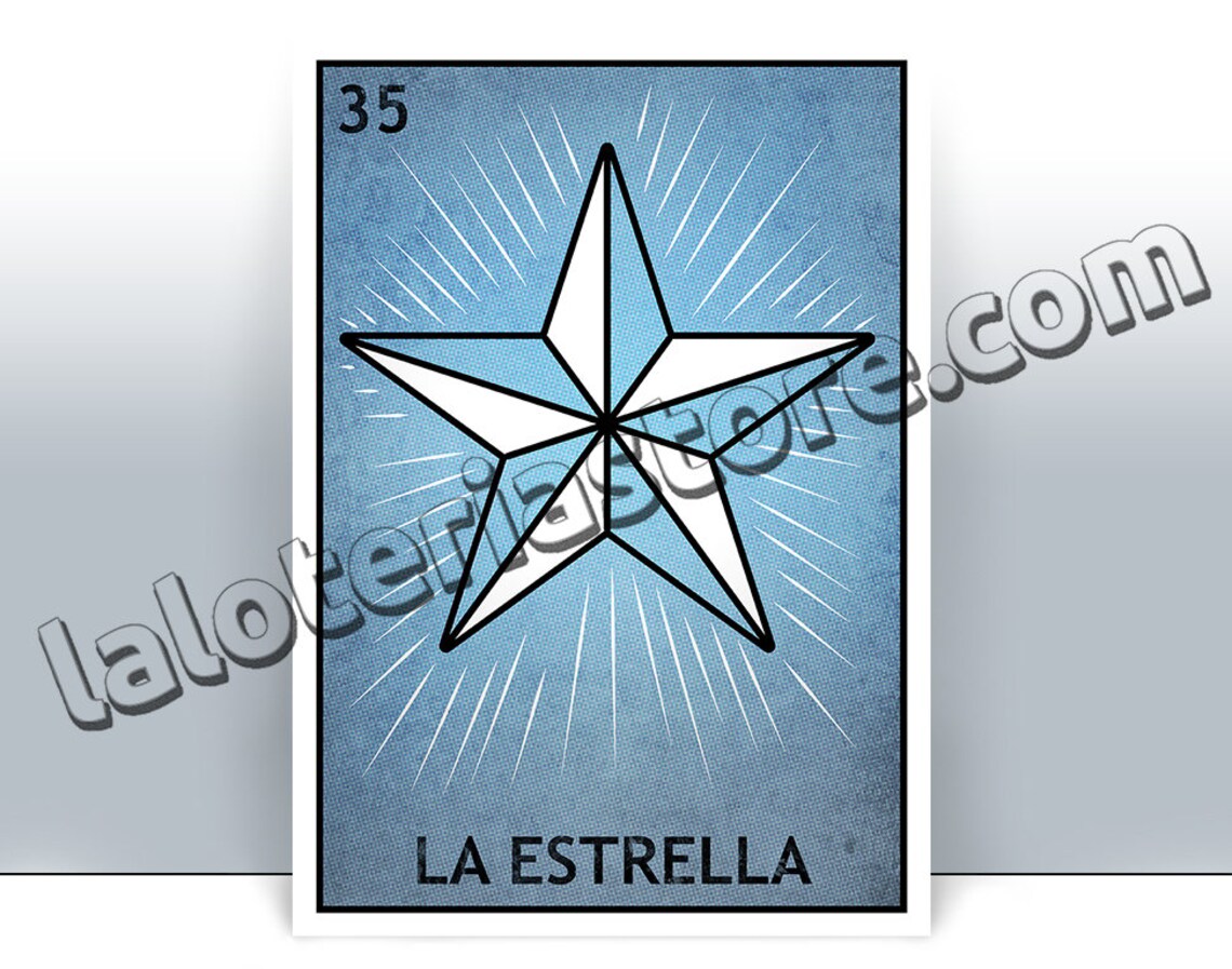 La Estrella Loteria Card the Star Mexican Bingo Art Print - Etsy