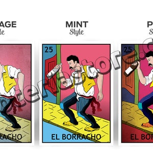 8x10" Canvas El Borracho Loteria Card Stretched and Ready for Hanging ...