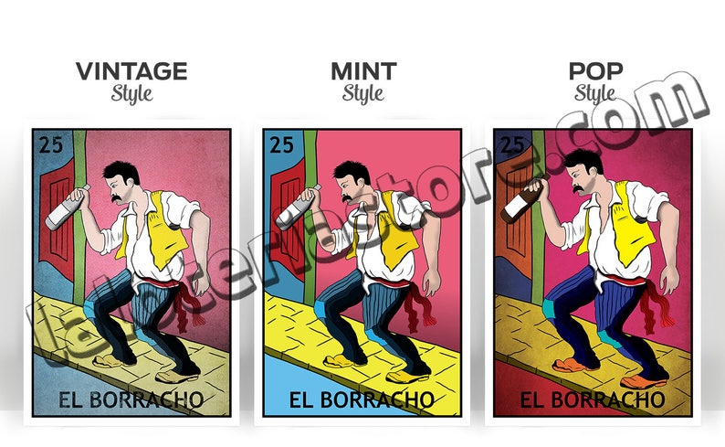 8x10 Canvas El Borracho Loteria Card Stretched and Ready - Etsy