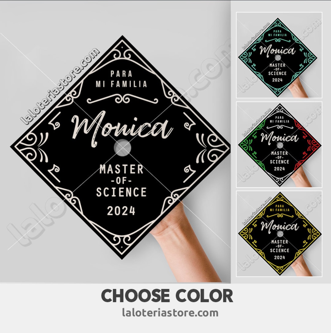 Customizable Graduation Cap Topper - Minimalist Elegant Latino Latina ...