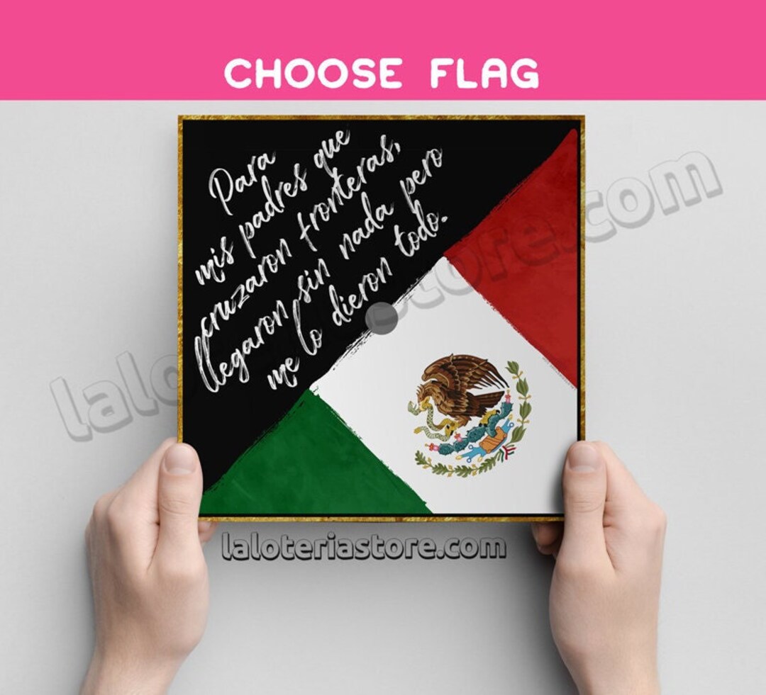 Class 2025 Printed Topper Big Flag Customizable Text - Topper Cap ...