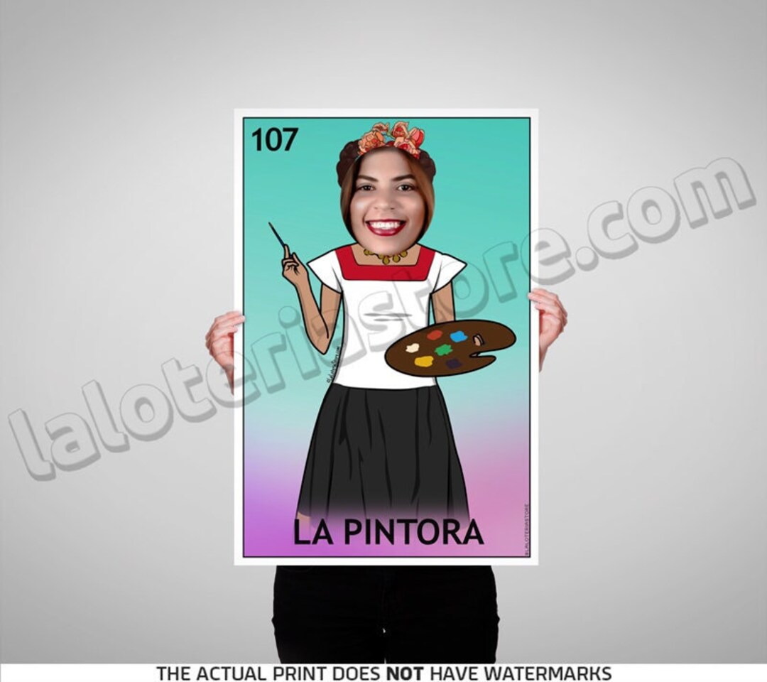 La Pintora Photo Booth Loteria Cut Out Prop Fiesta Frame - Painter ...