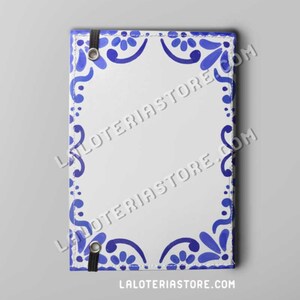 Custom Name Notebook Talavera Sketch Book Vinyl Cover Elastic Band ...