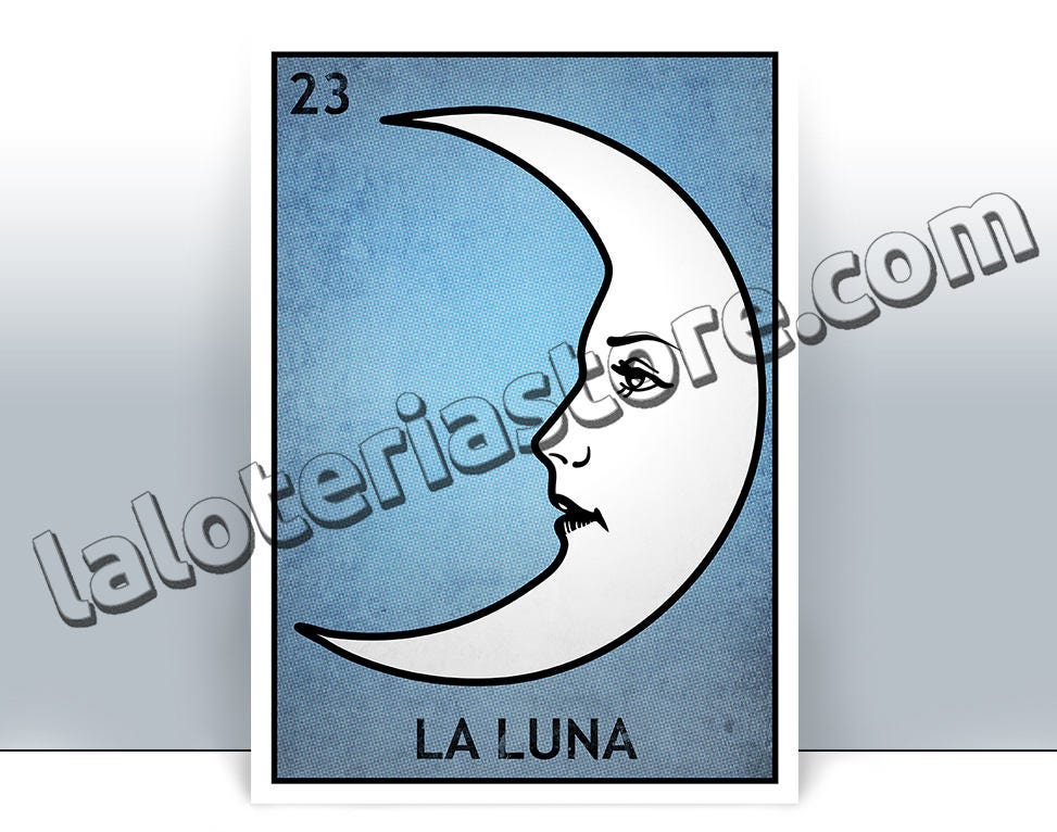 La Luna Loteria Cards the Moon Mexican Bingo Art Print - Etsy UK