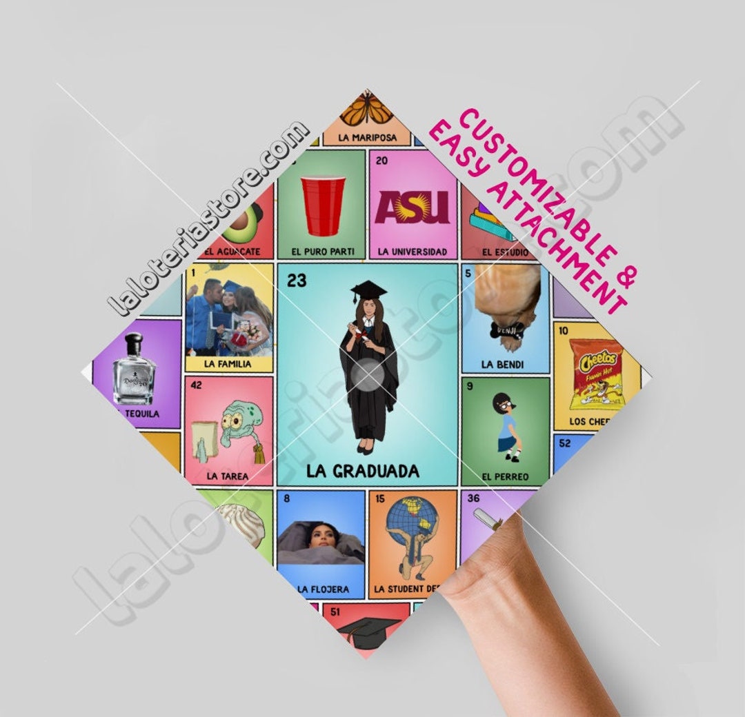 Class 2025 Topper Custom Pictures La Graduada Cap Graduation Lottery ...
