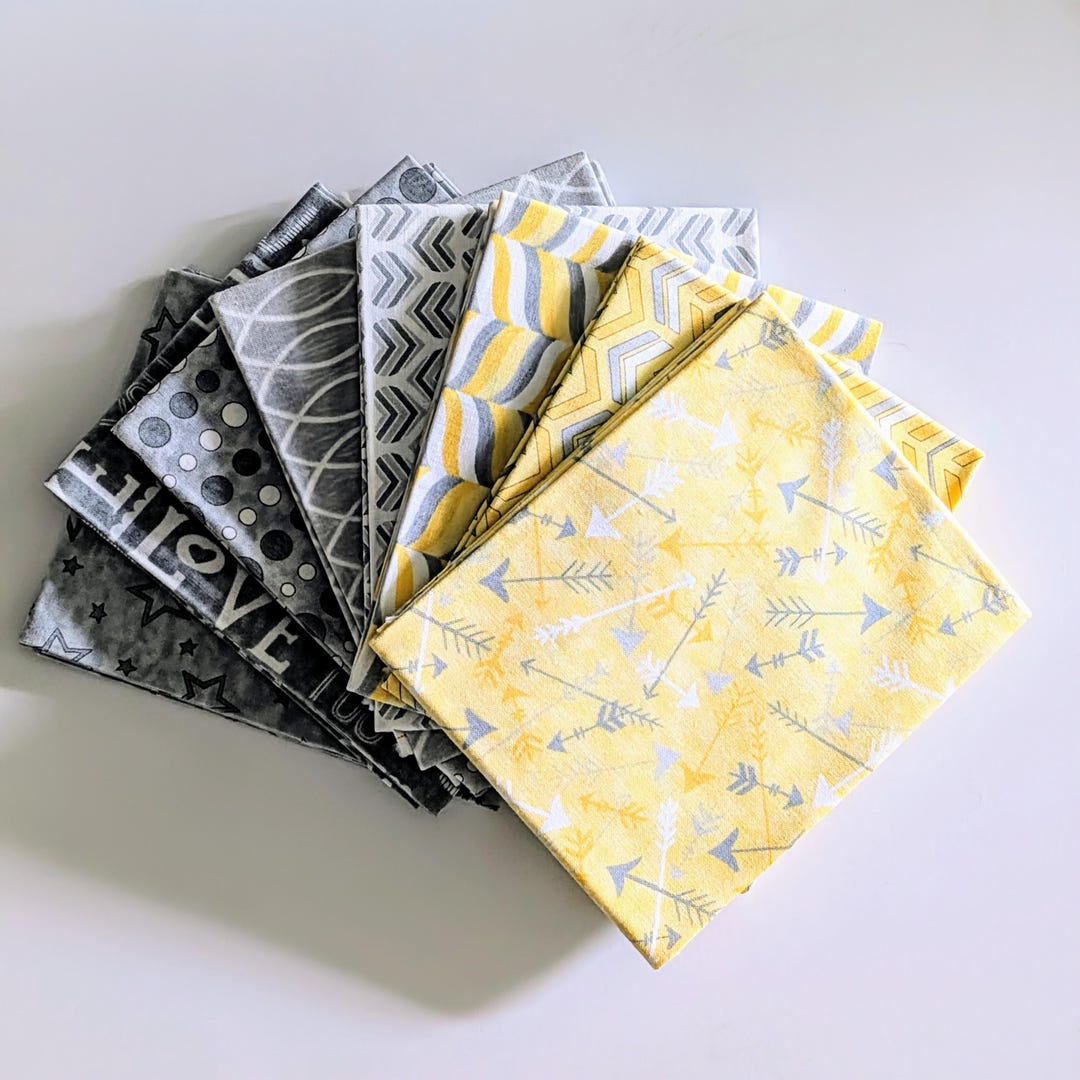 Hugaboo Fabric by Deb Strain for Moda - 8 Fat Quarters - Yellow and ...