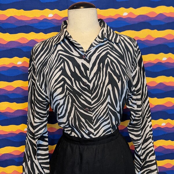 Zebra Print Blouse - Etsy