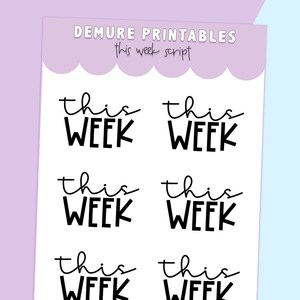 This Week Printable Script Planner Stickers - Etsy