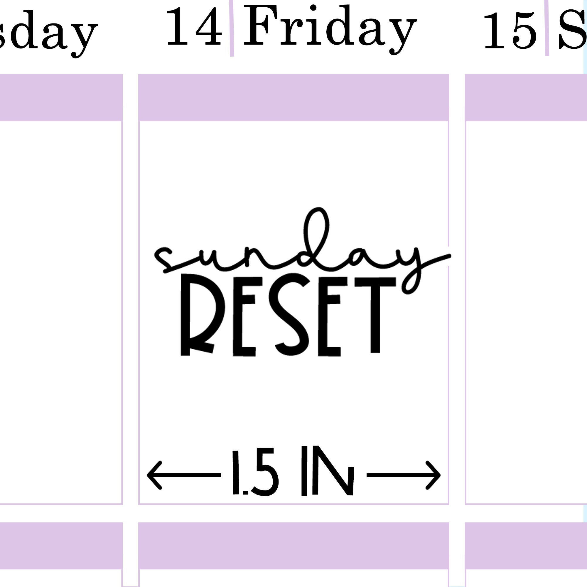 Sunday Reset PRINTABLE Script Planner Stickers - Etsy