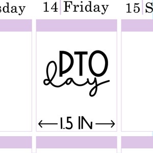 PTO Day PRINTABLE Script Planner Stickers, Functional Work Sticker ...