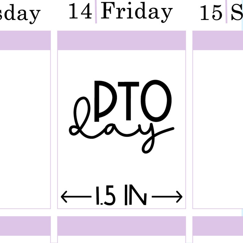 PTO Day PRINTABLE Script Planner Stickers, Functional Work Sticker ...