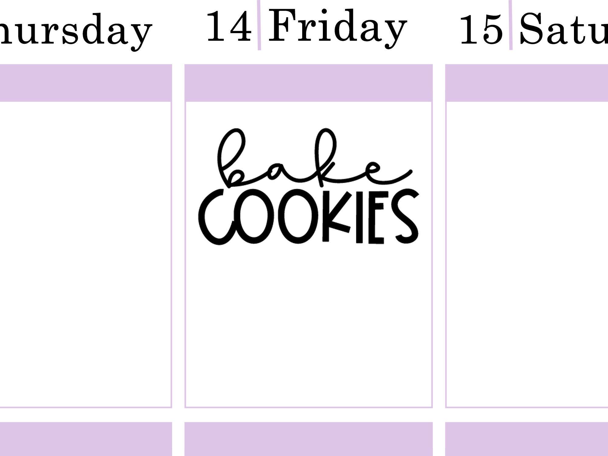 Bake Cookies PRINTABLE Script Planner Stickers - Etsy